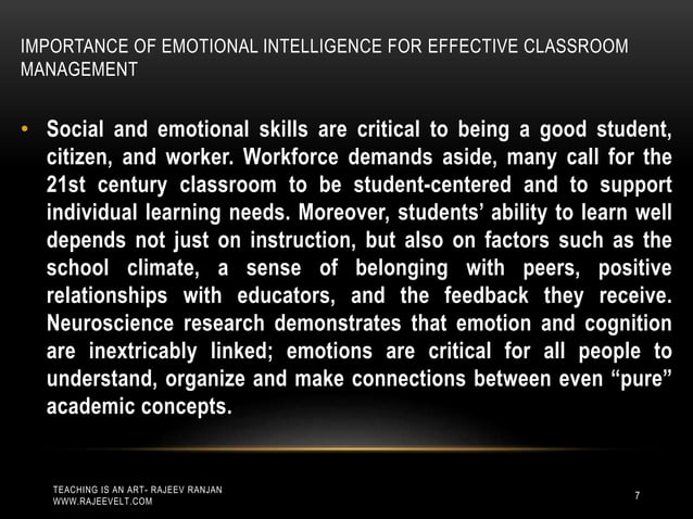 Ten Tips to Develop Emotional Intelligence for Organizing Classroom ...