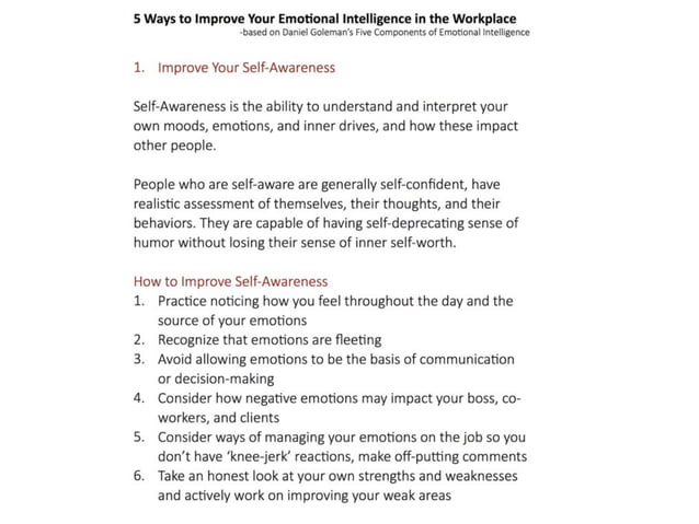 Emotional intelligence in the workplace | PDF