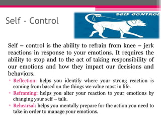 Emotional intelligence n self management | PPT