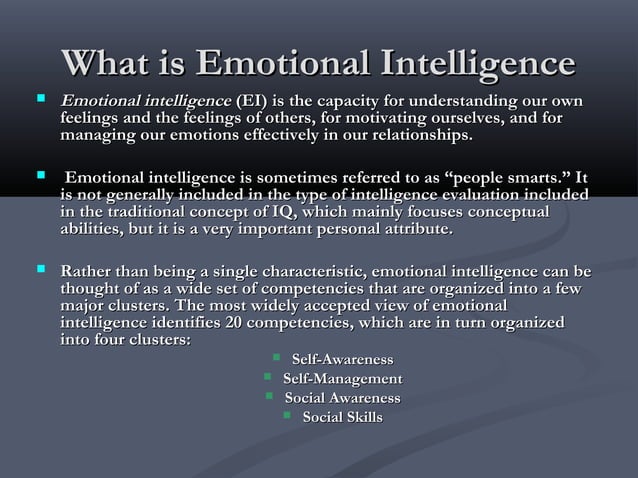 Emotional intelligence ppt | PPT