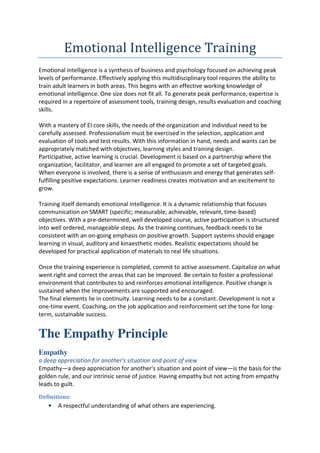 Emotional Intelligence Training | PDF