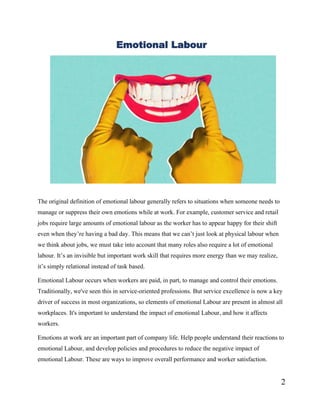Emotional labour | PDF