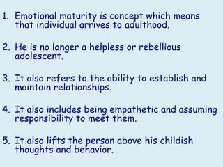 Emotional maturity | PPTX
