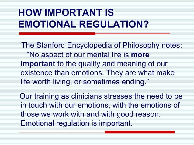 Emotional Regulation Lecture | PPT