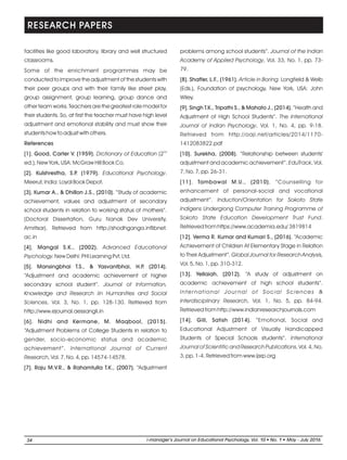 Emotional, social, educational adjustment of higher secondary school ...