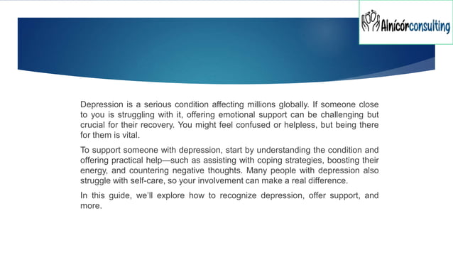 Emotional Support for Depression: How to Help Someone? | PPT