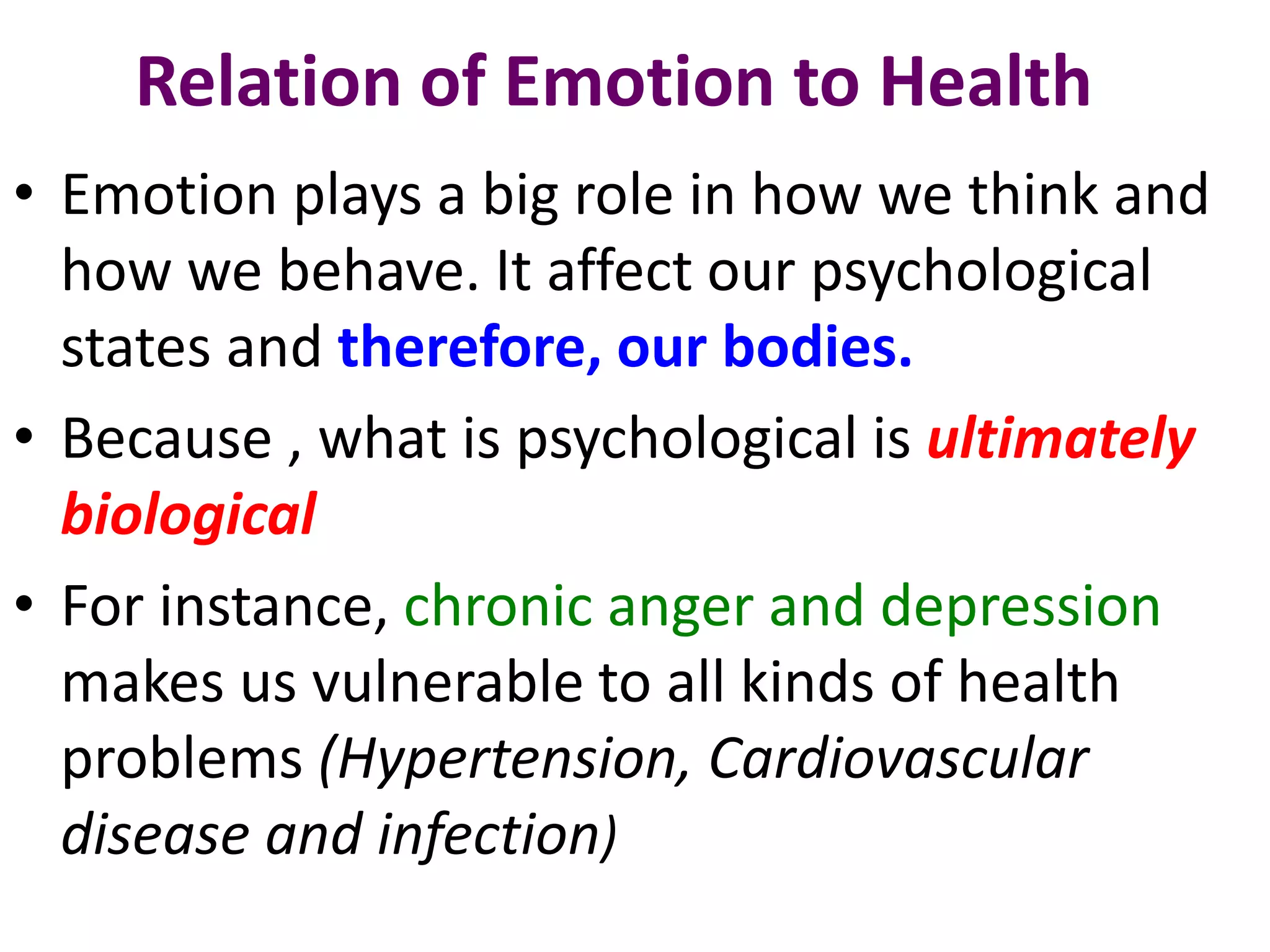 Emotion and health | PPTX