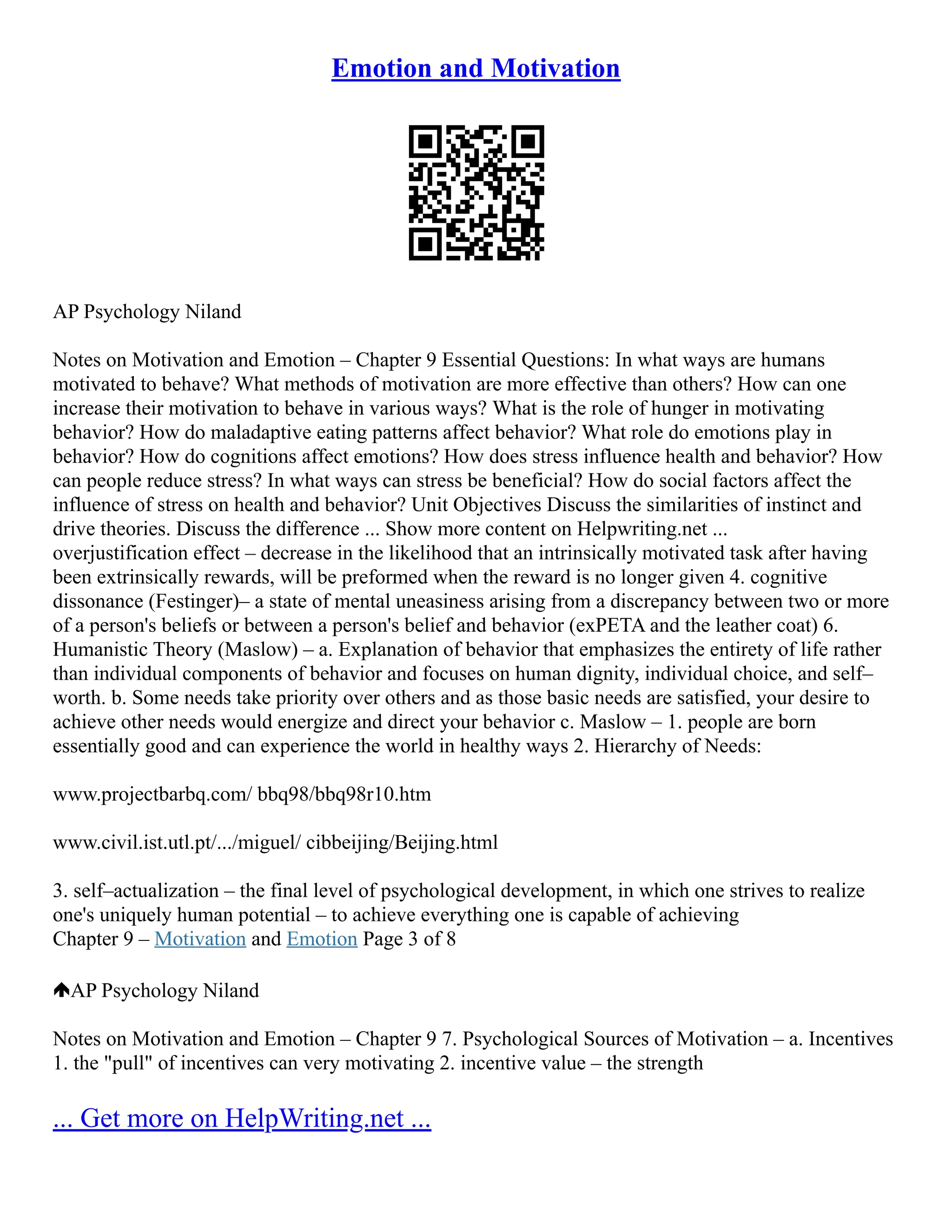 Emotion and Motivation.pdfEmotion And Motivation | PDF