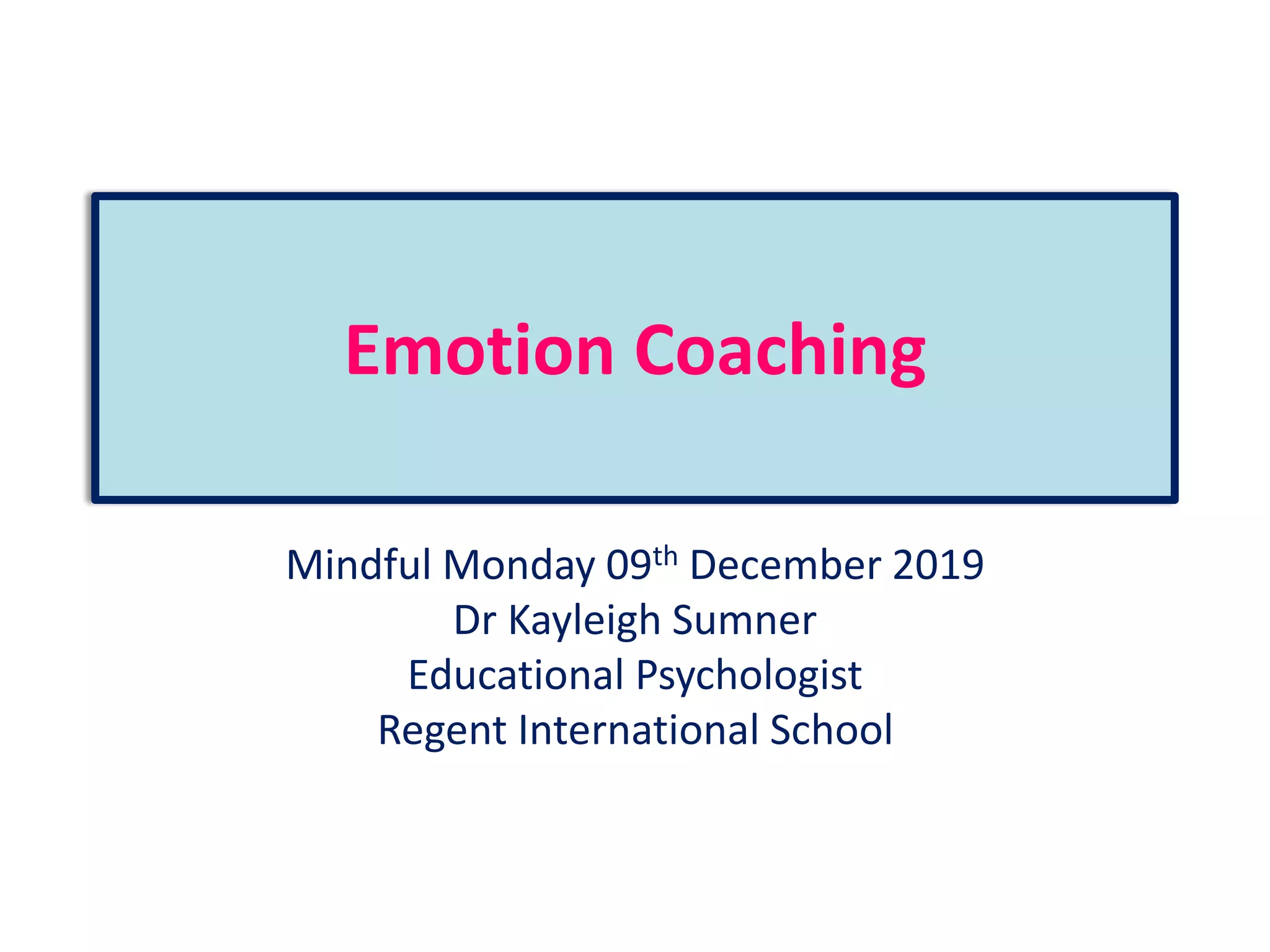 Emotion Coaching | PDF