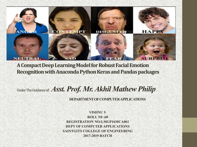 Emotion recognition using image processing in deep learning | PPTX