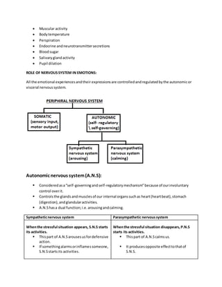 Emotions | DOCX | Brain and Nervous System Disorders | Diseases and ...