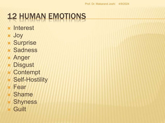 Emotions its dimensions & types of emotions | PPT