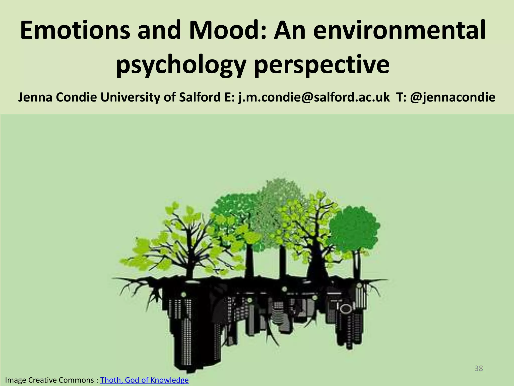 Emotions and mood an environmental psychology perspective | PPTX