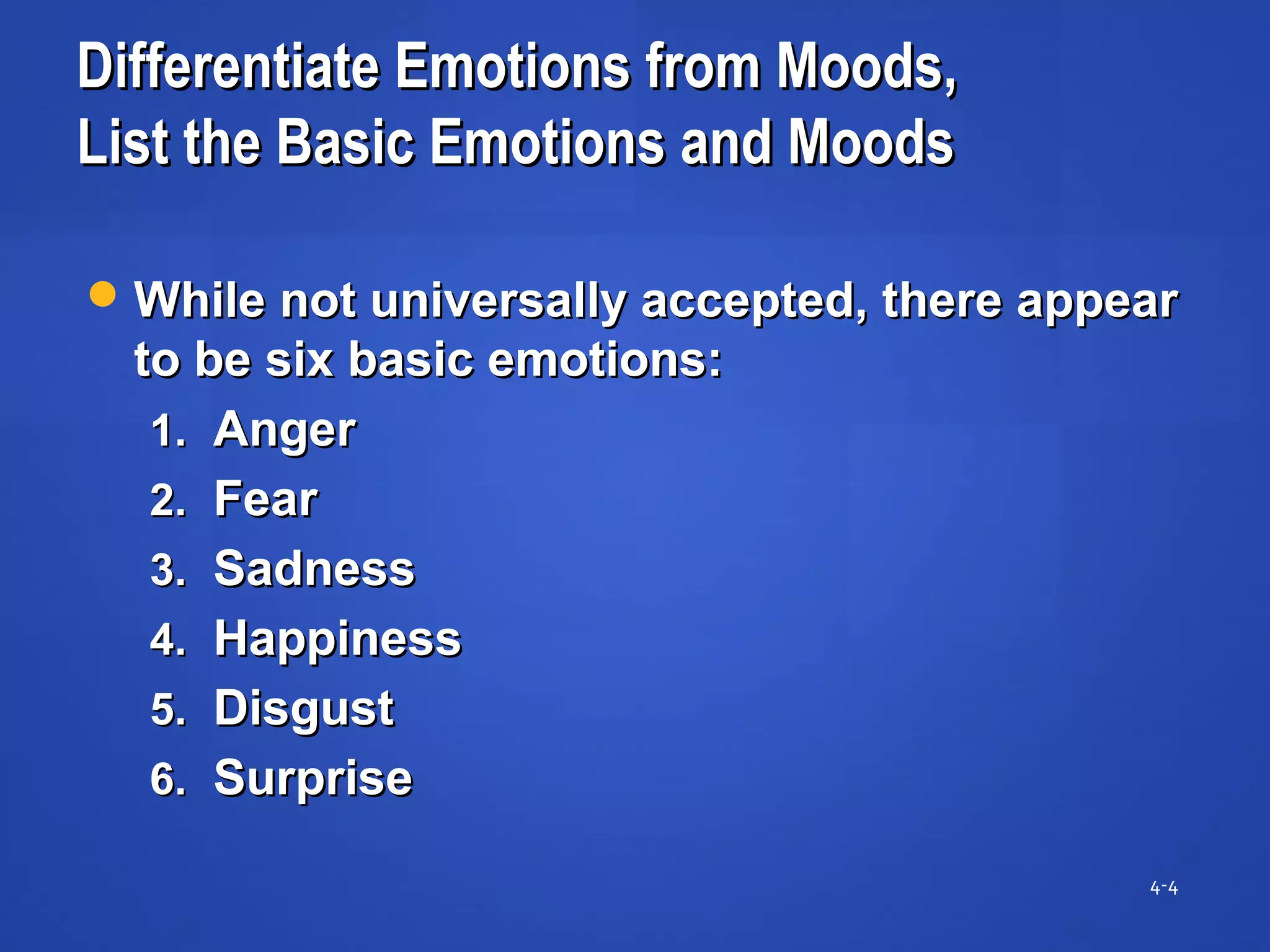Emotions And Moods - Organizational Behavior - Psychology | PPT