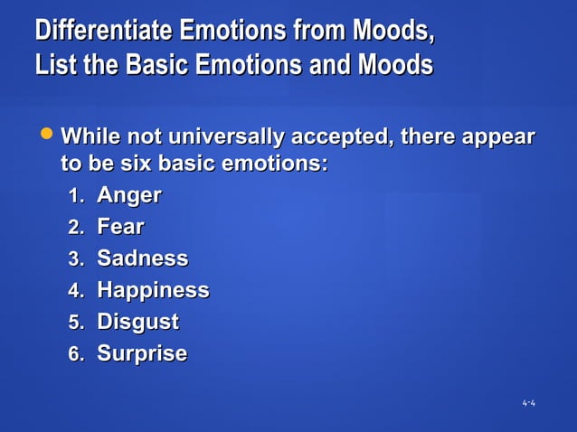Emotions And Moods - Organizational Behavior - Psychology | PPT ...
