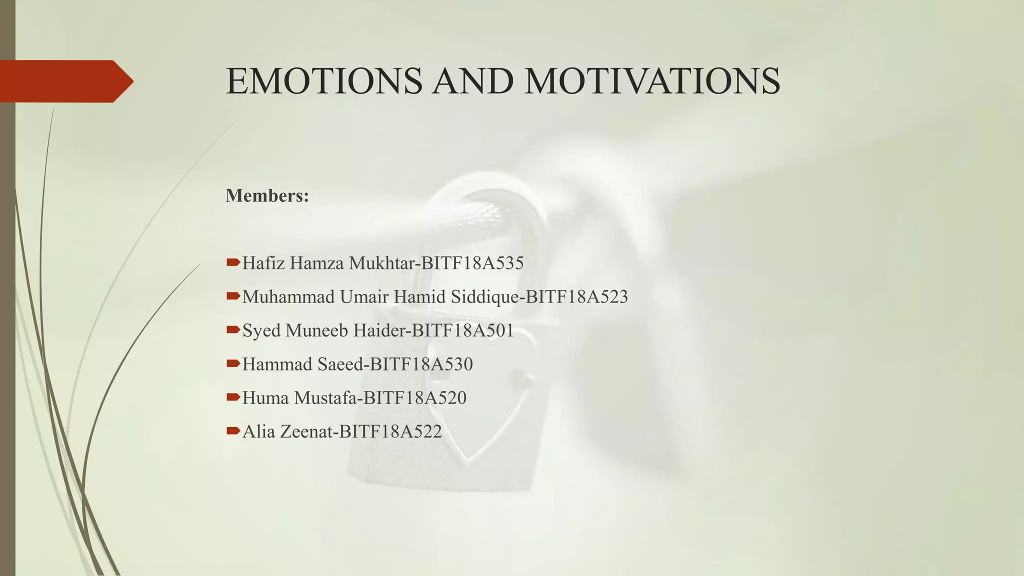 Emotions and motivations | PPTX