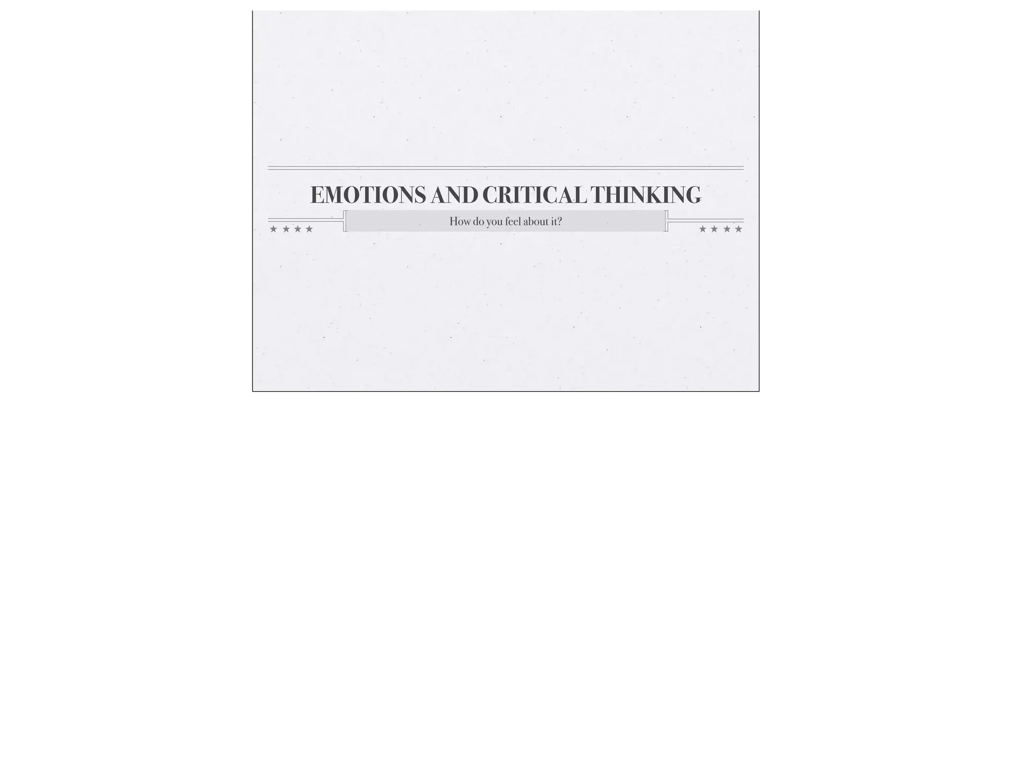 Emotions and thinking | PDF