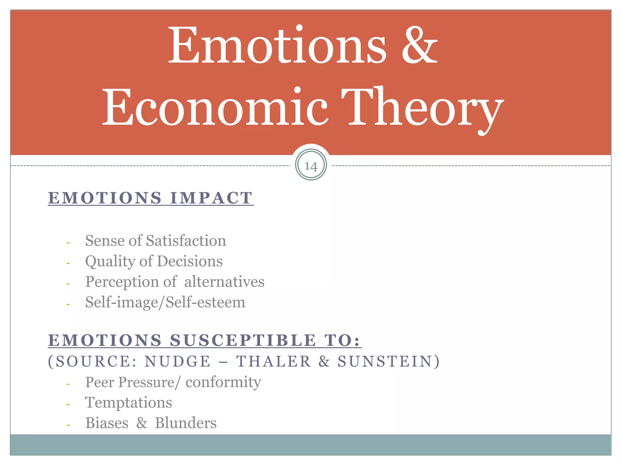 Emotions & Behavioral Economics | PPTX