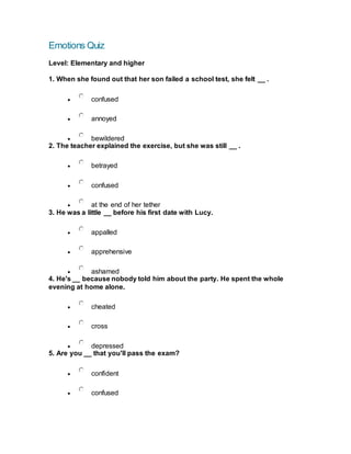 Emotionsquiz | DOCX