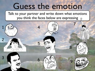 Emotions 1: Introduction to rage faces | KEY