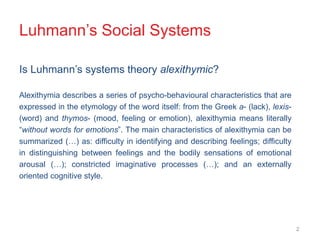 Luhmann and the Sociology of Emotions | PPTX | Science