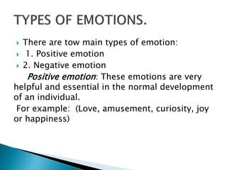 Emotion types and importance in learning | PPTX