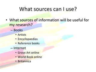 Art Library Lesson | PPT