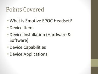 Emotiv EPOC EEG Headset | PPTX