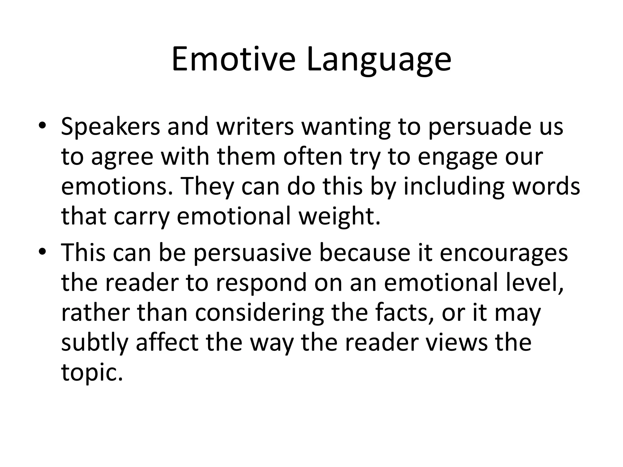 Emotive language analysis | PPTX