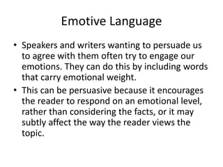 Emotive language analysis | PPTX