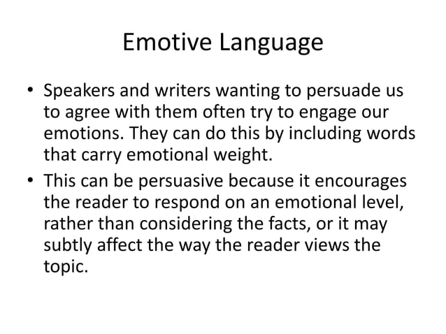 Emotive language analysis | PPTX | Crime & Harmful Acts to Individuals ...