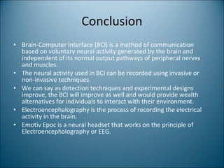 Emotiv Epoc/BCi/EEG | PPT