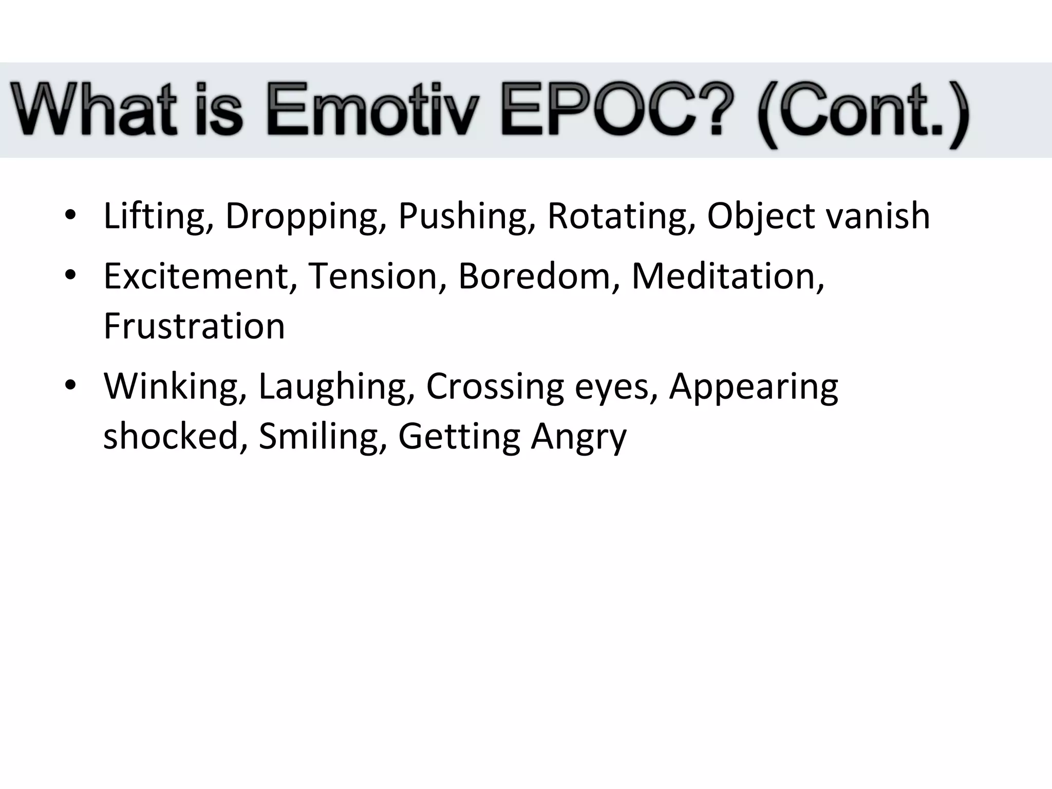 Emotiv epoc | PPT