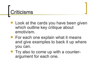 Emotivism[1] | PPT
