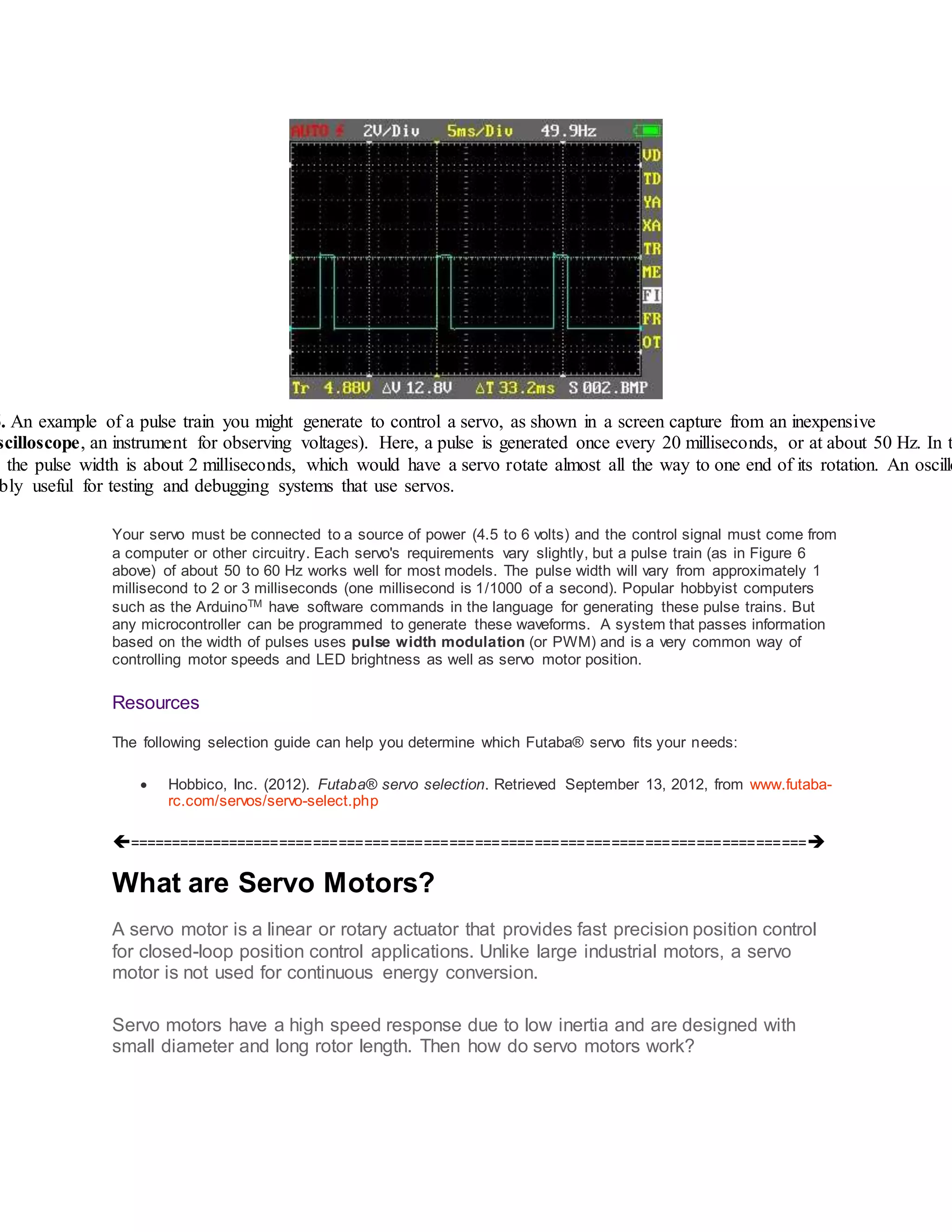 How does a servo motor work? | DOCX