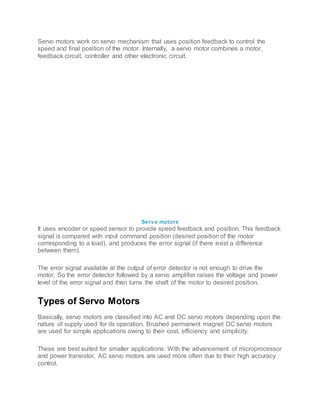 How does a servo motor work? | DOCX