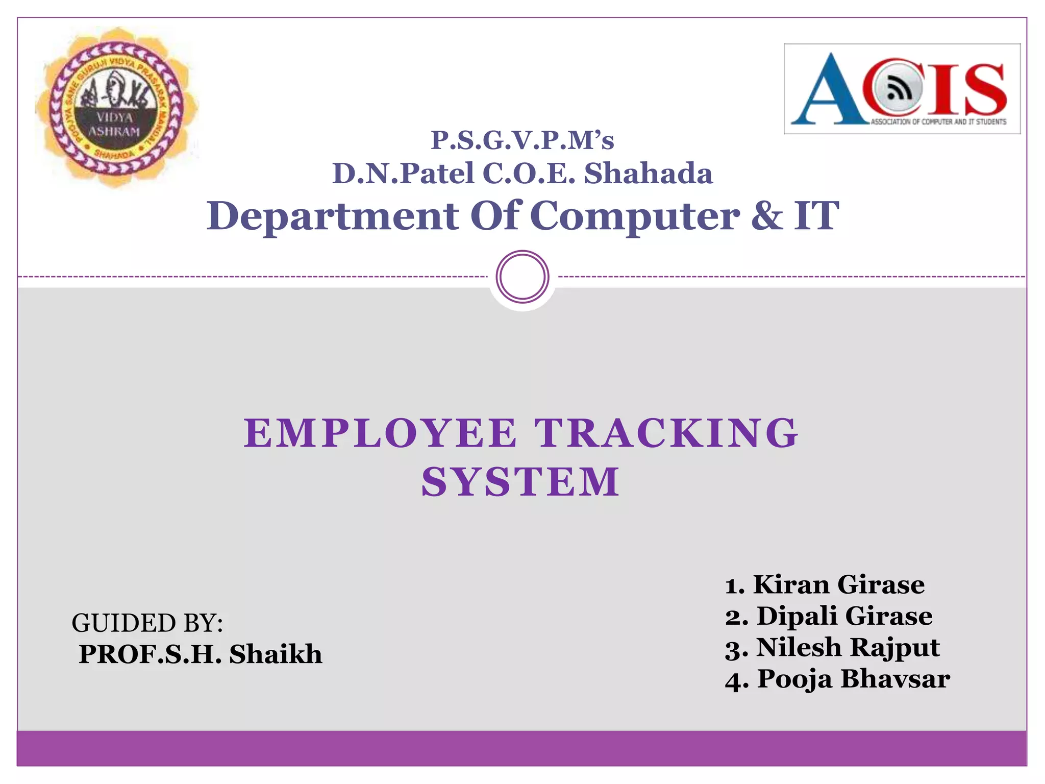 Employee Tracking System | PPTX