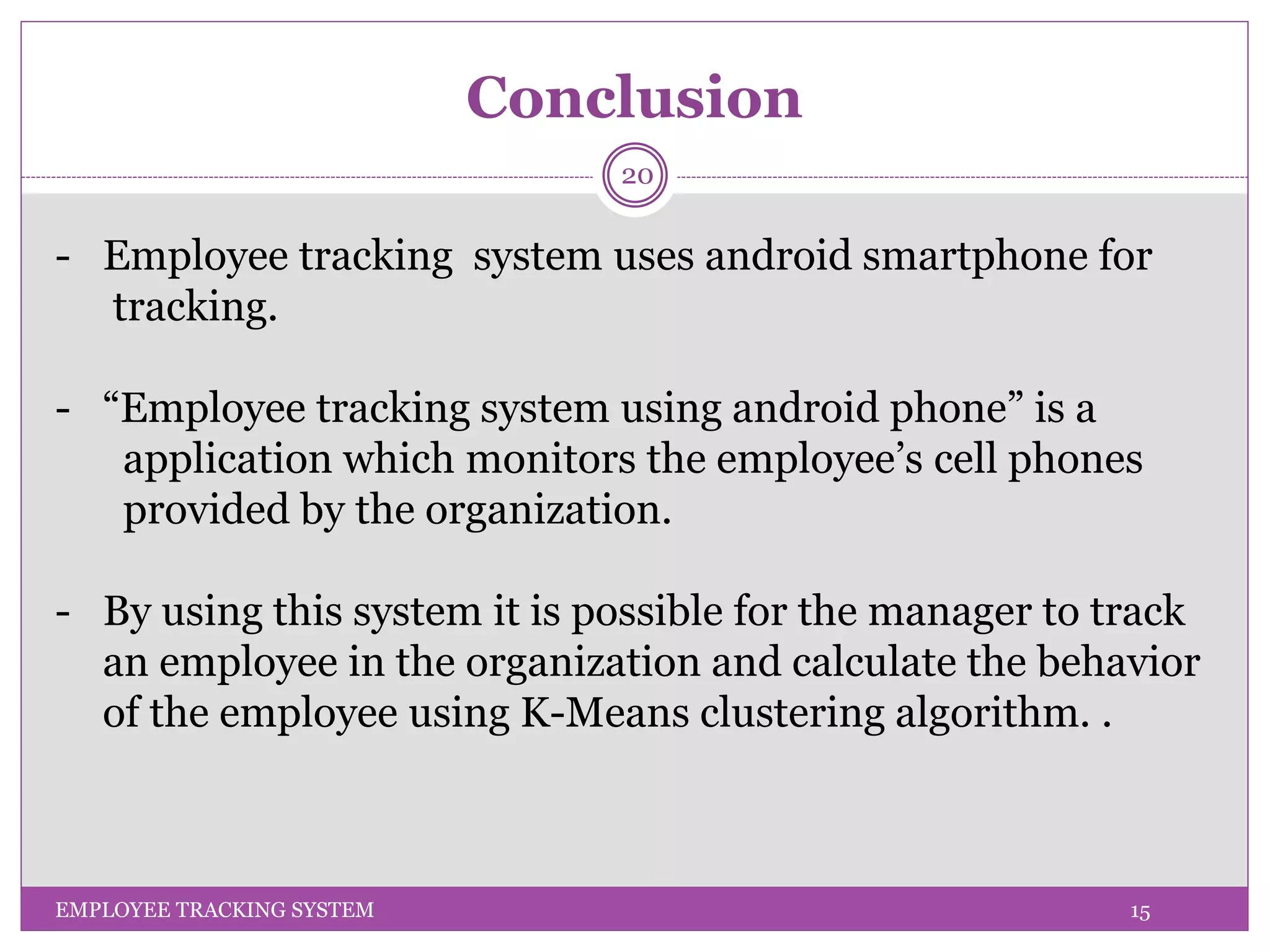 Employee Tracking System | PPTX