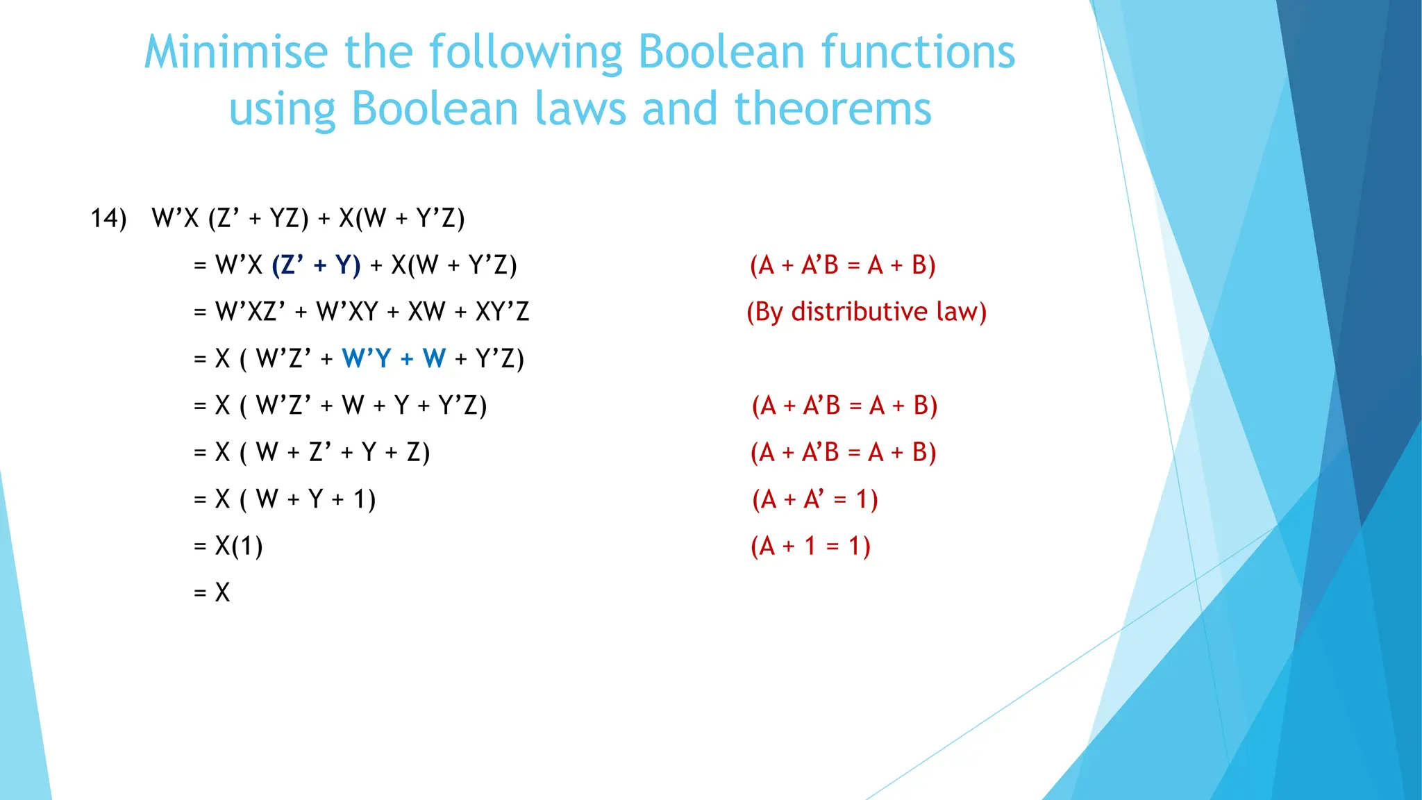 Boolean Algebra logic and De Morgan theorem | PPTX