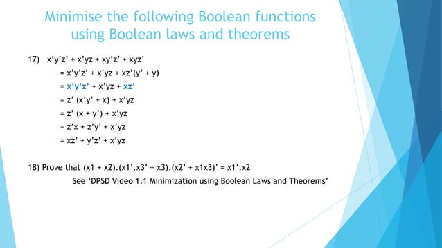 Boolean Algebra logic and De Morgan theorem | PPTX | Physics | Science