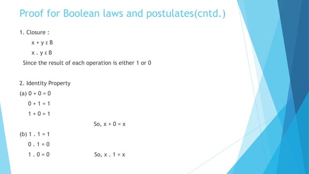 Boolean Algebra logic and De Morgan theorem | PPTX | Physics | Science