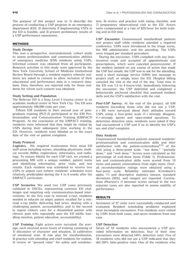 EMPACT: Emergency Medicine Professionalism and Communication Training | PDF