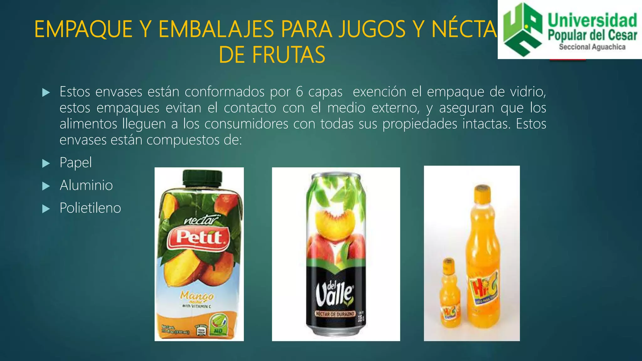Empaques y ambalajes de los jugos y nectar de frutas | PPTX