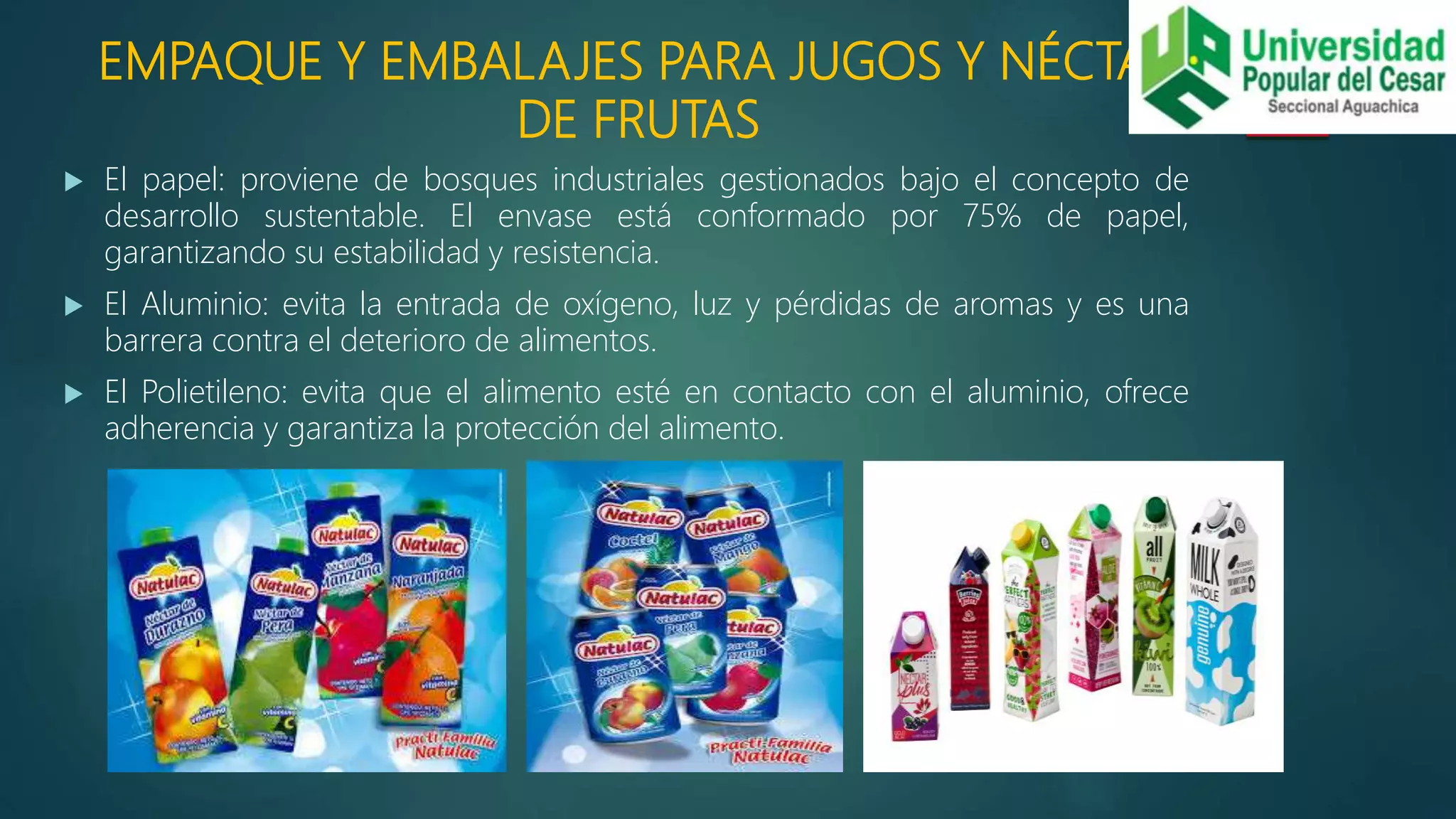 Empaques y ambalajes de los jugos y nectar de frutas | PPTX