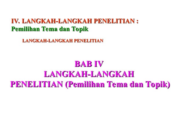 Bagian tentang menentukan judul penelitian | PPT