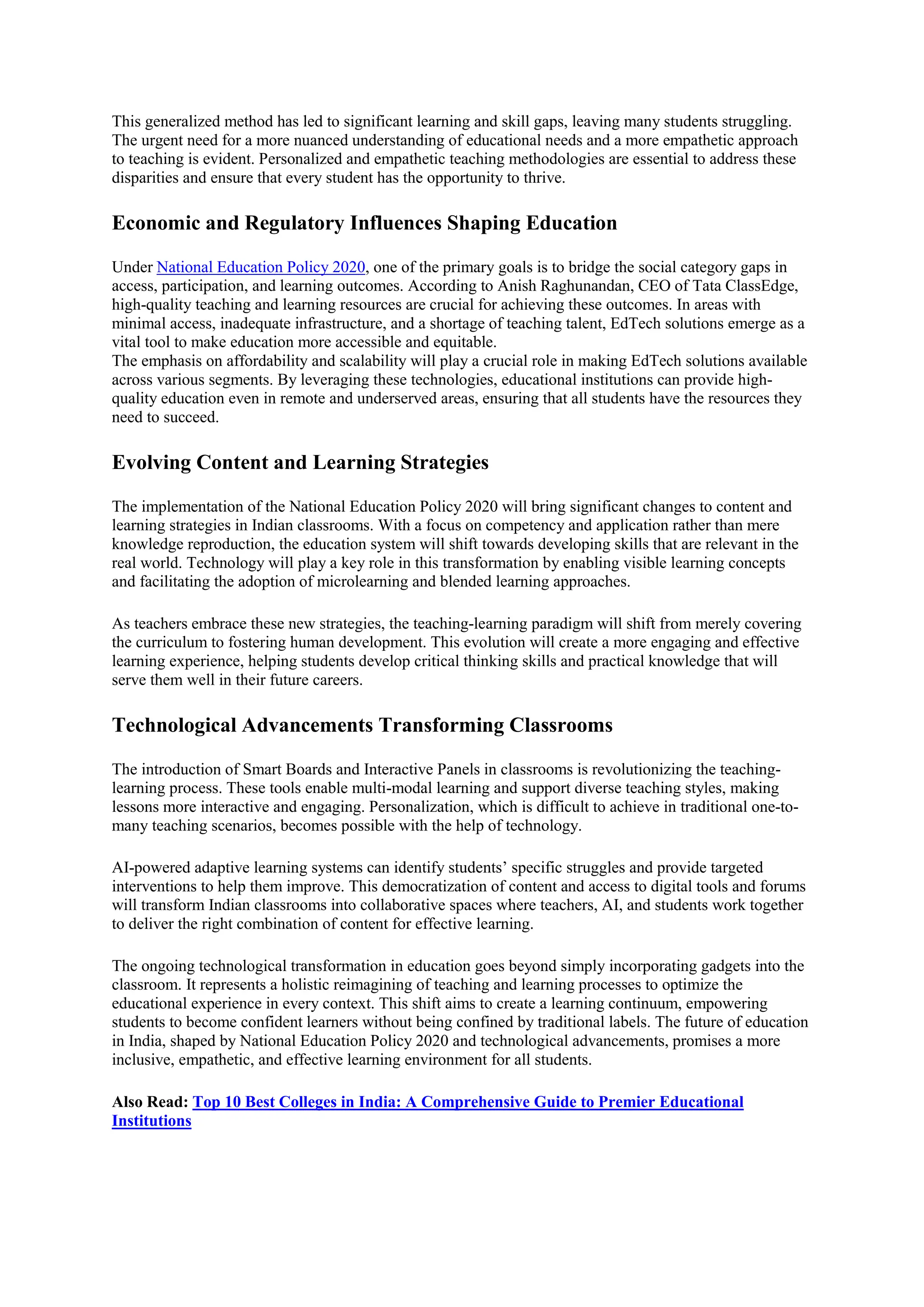 Empathy and Technology: The Future of Education in India under NEP 2020 | PDF