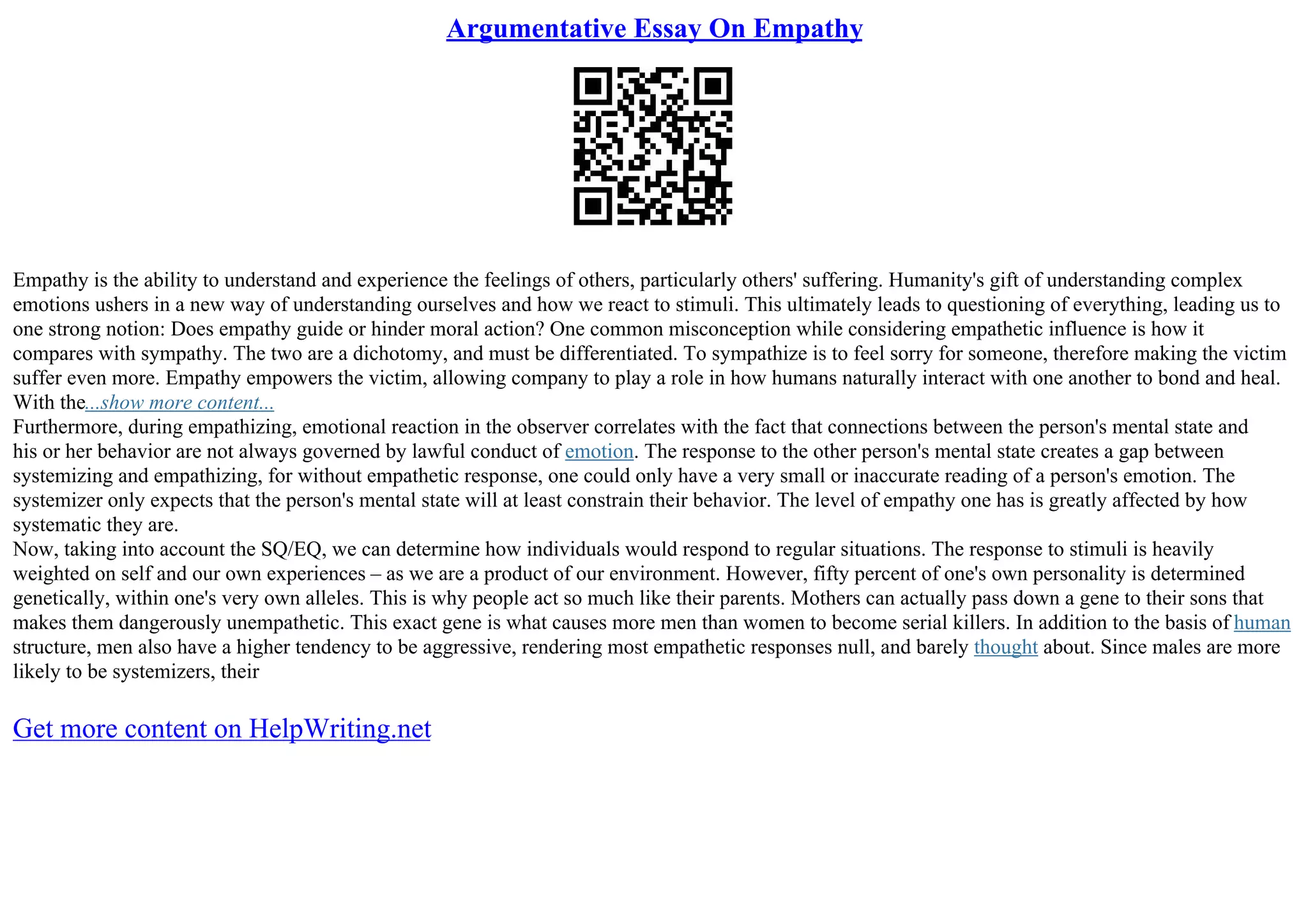 Empathy By Paul Bloom | PDF | Family and Relationships