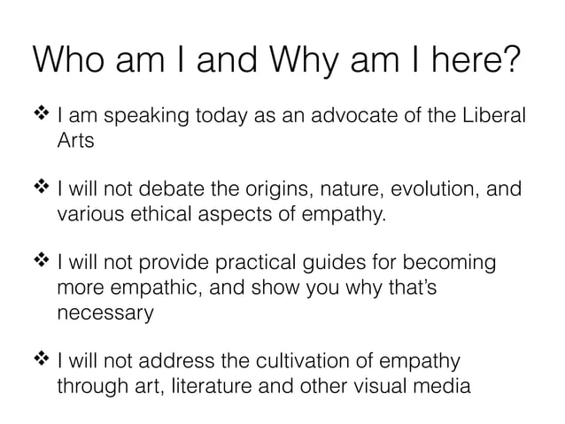 Empathy, Entrepreneurship and the Liberal Arts | PPT