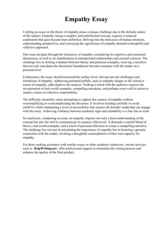 Empathy Essay | PDF