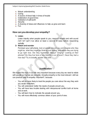 Empathy in the classroom. | DOCX